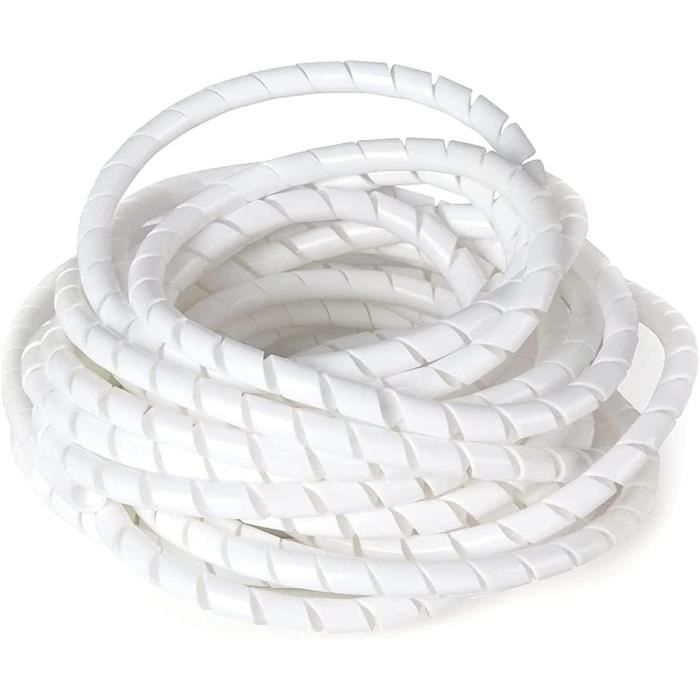 Cyclingcolors Gaine spiralée Blanc Flexible Souple Protection câble ...