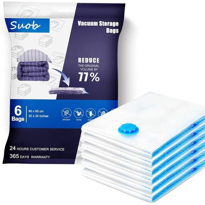 Suob Lot de 6 Sacs pour Rangement sous Vide, 60x80cm Sac sous Vide ...