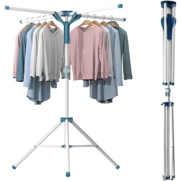 Séchoir À Linge Pliable 110-180Cm Étendoir À Linge Sur Trépied, Seche ...