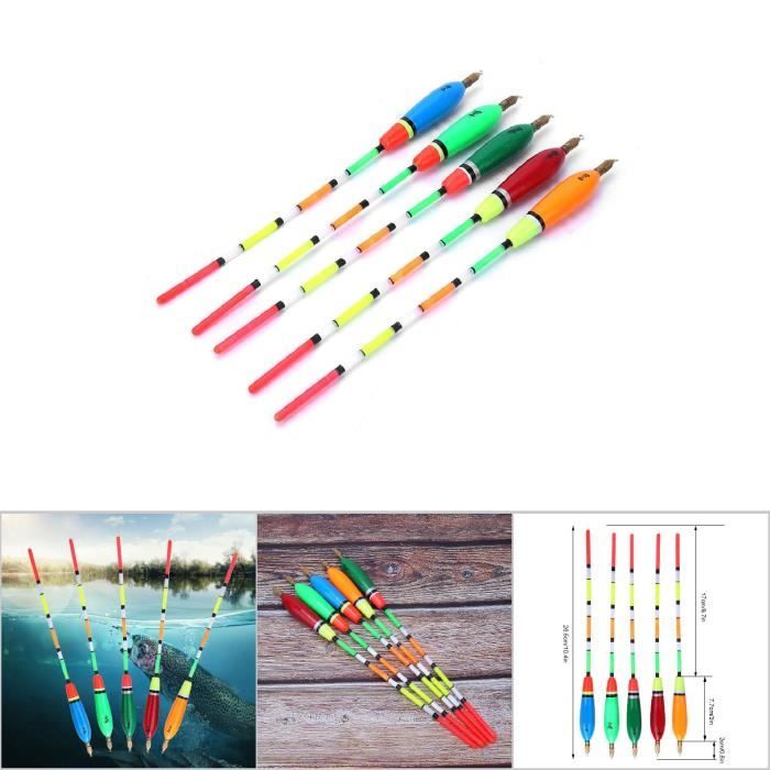 YOSOO Bobber de pêche YOSOO Flotteurs de pêche Flotteur de pêche en bois Balsa multicolore, 5 ...