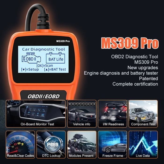 Valise de Diagnostic Voiture Scanner OBD2 - MIOLOE - MS309Pro - Testeur ...