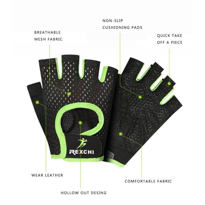 Gants de musculation pour hommes et femmes - Accessoires Fitness - XG08 ...