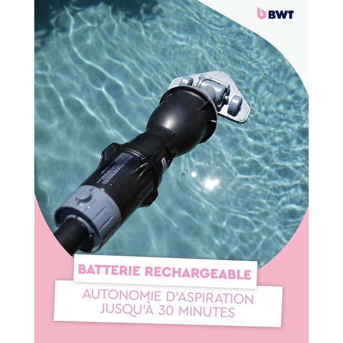 BWT Aspirateur de piscine sans fil FSA200 | avec perche télescopique ...
