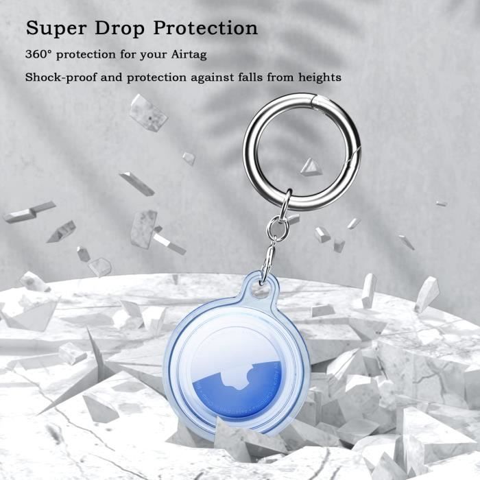 Lot De 4 Étuis Airtag Avec Porte-Clés, Support Airtag Pour Collier De ...