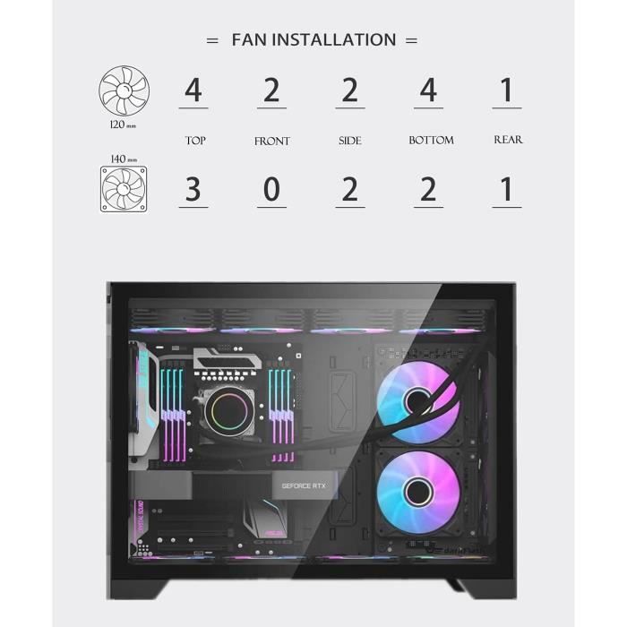 P480Mb-P Boîtier Pc Atx Rgb (4 Ventilateurs Pirate Argb,Gestion Des ...