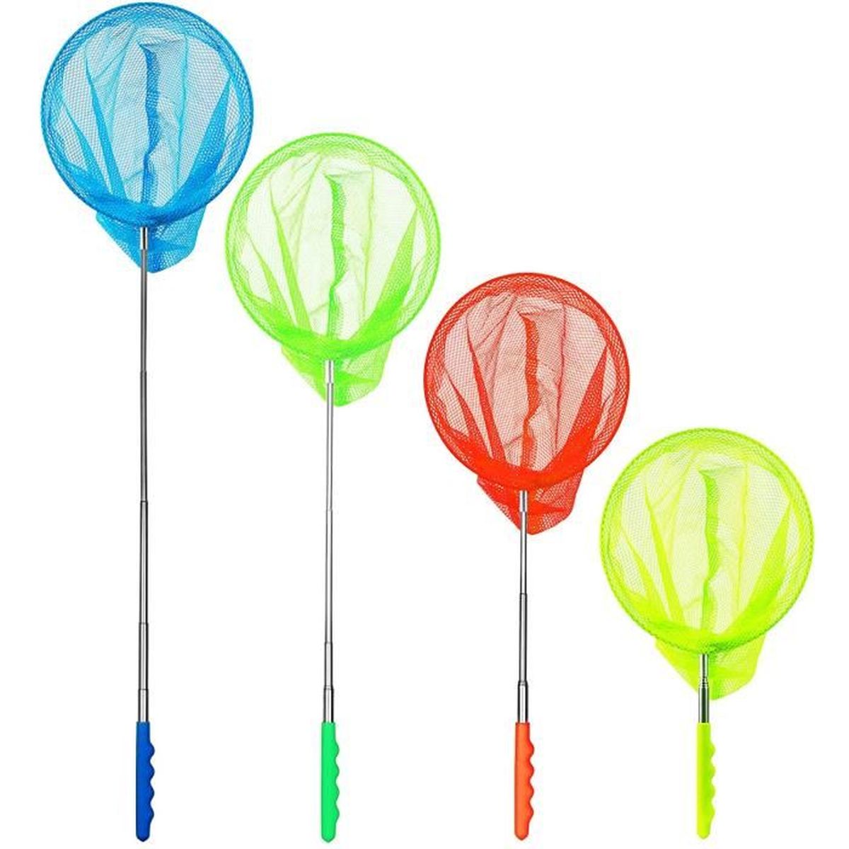 Épuisette Enfant Plage, 4 Pcs Filet à Papillon Epuisette Peche Enfant ...