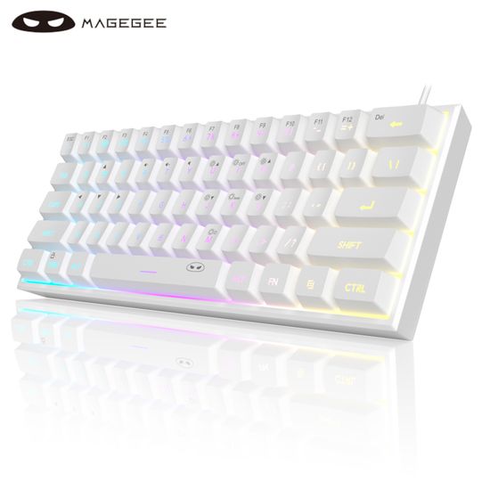 Mini clavier de jeu 60%, rétro4.2 RVB, 61 touches, clavier ultra ...