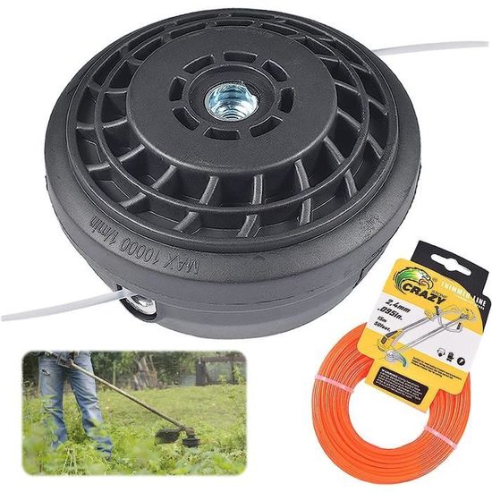 Tete Debroussailleuse Universelle, Tête De Tondeuse À Gazon Avec Ligne De Coupe 2,4 Mm X 15 M ...