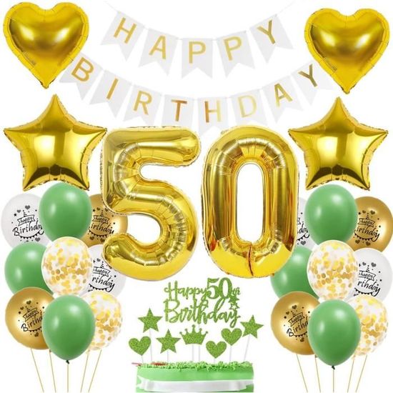 Décoration 50 Anniversaire, Déco Anniversaire Femme 50 Ans, Déco Gâteau ...