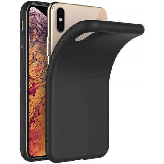 Cophone® Coque Noir iPhone XS Max , Housse etui noir en Gel TPU ...