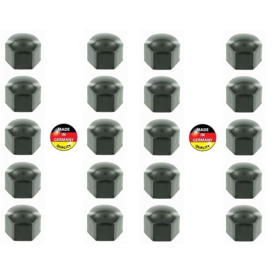 20x CACHE ECROU NOIR DIAMETRE M8 CLE 13MM NOIR PLASTIQUE CAPUCHON ROUE ...