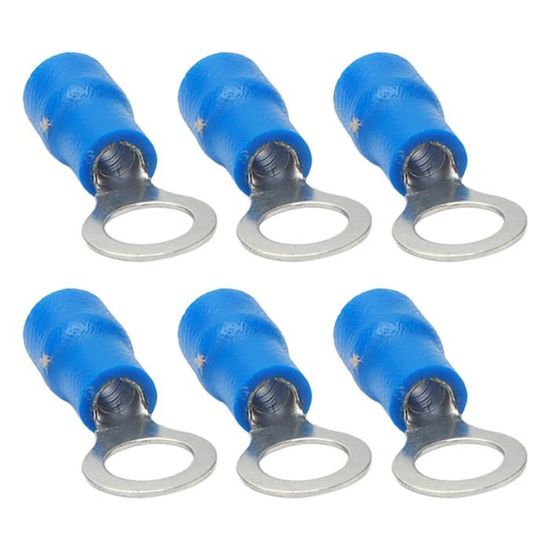 FAN-Cosses à sertir à anneau pré-isolées (RV1.25-5 Bleu)100 Pièces Bornes à Sertir à Anneau ...