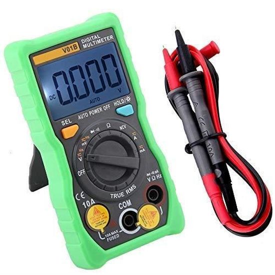 Aneng V01B Multimètre Numérique True-Rms, Compteur Portable Ac Dc Avec Smart Ncv 4000 Points ...