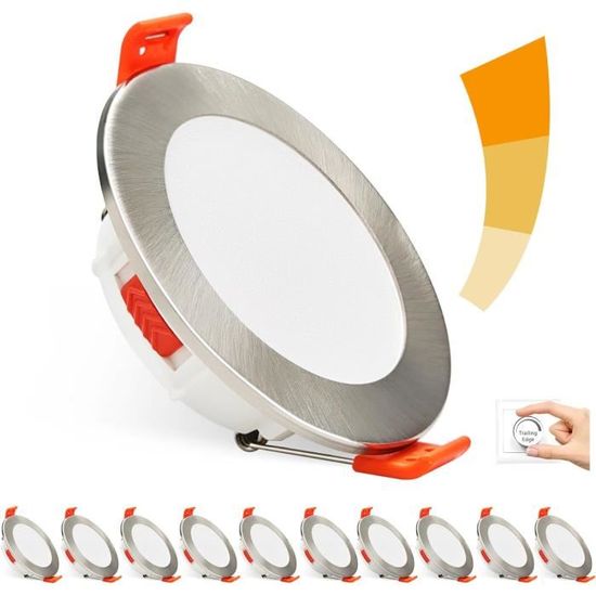 Spot Led Encastrable Extra Plat Dimmable Ip44 Spot Etanche Salle De Bain, Blanc Chaud 3000K ...