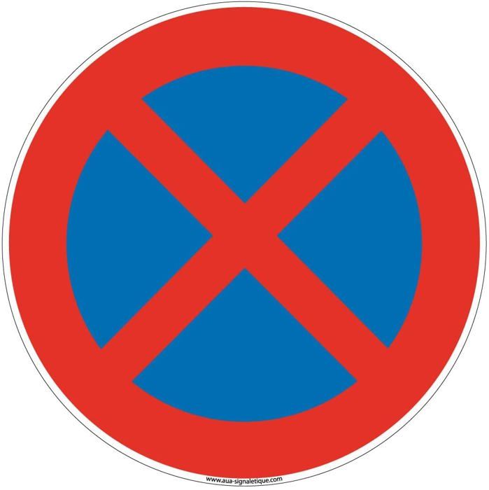 Panneau De Signalisation Circulaire En Pvc 1.5 Mm - (Ø 300 Mm, Arrêt Et Stationnement Interdit ...