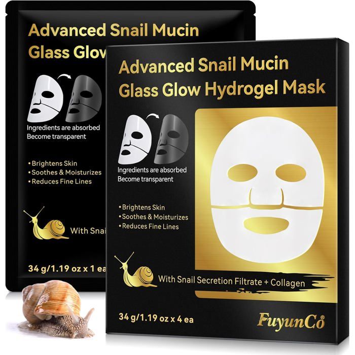 Advanced Snail Mucin Glass Glow Hydrogel Mask,Masque Collagene Visage ...