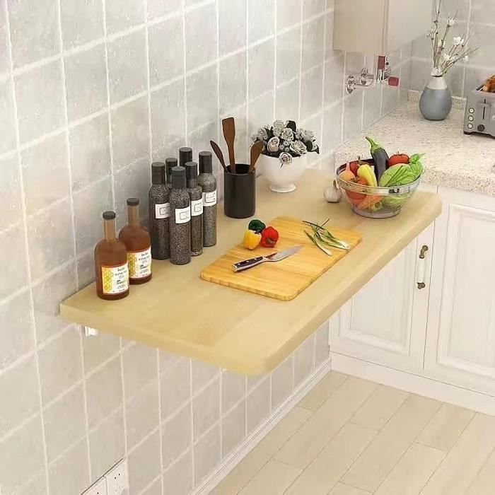 Table Murale Rabattable En Bois, Table Pliante Murale Table À Manger ...