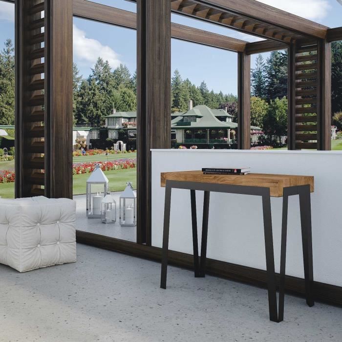 Console extensible Dalia Itamoby Spruce Armature teintée Anthracite 5 ...