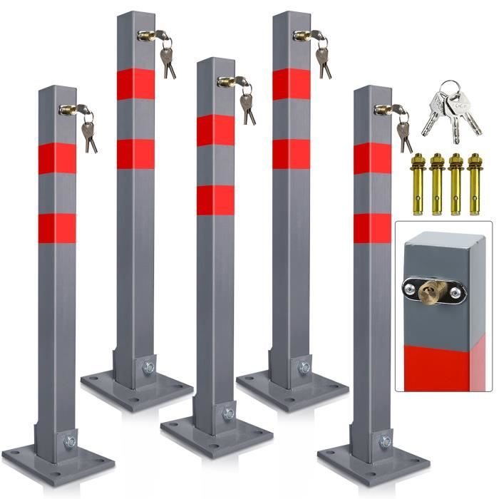 BMOT Barrière de parking,5x Set,Barrière de parking pliable universelle ...