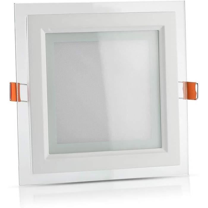 4547 Vt 1881G Sq Panneau Led En Verre Encastrable Carré Lumière Blanche ...
