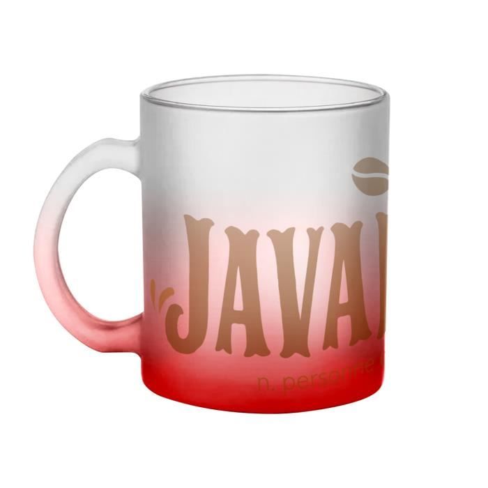Mug en Verre Rouge - Javaphile Café Culture Bohémien Arabica Robusta ...