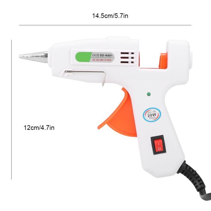 Fdit Pistolet à colle chaude Pistolet à colle thermofusible 20W avec 10 ...