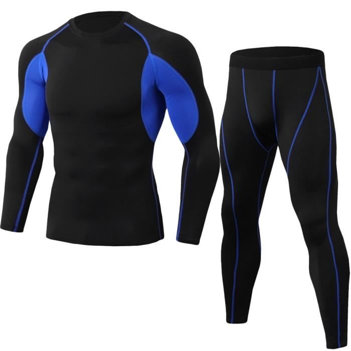 Tenue de Compression Homme Fitness Tenue de Compression Sport Vetement ...
