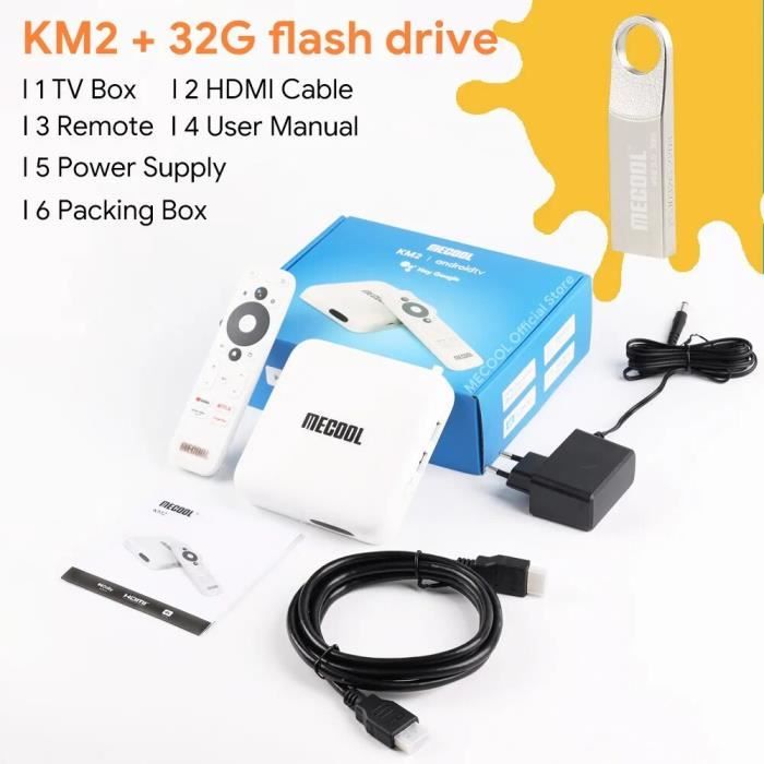 MECOOL KM2 4K Android TV Box - RNCYN - KM2 32G U[B] - WiFi 2.4G/5G - HDR 10 - Widevine L1 ...