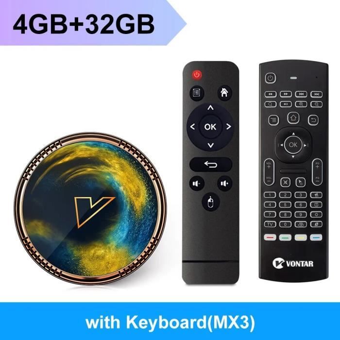 Boîtier Smart TV - VONTAR - X2 - Android 11.0 - Amlogic S905W2 - 4 Go/64 Go - 4K 60fps ...