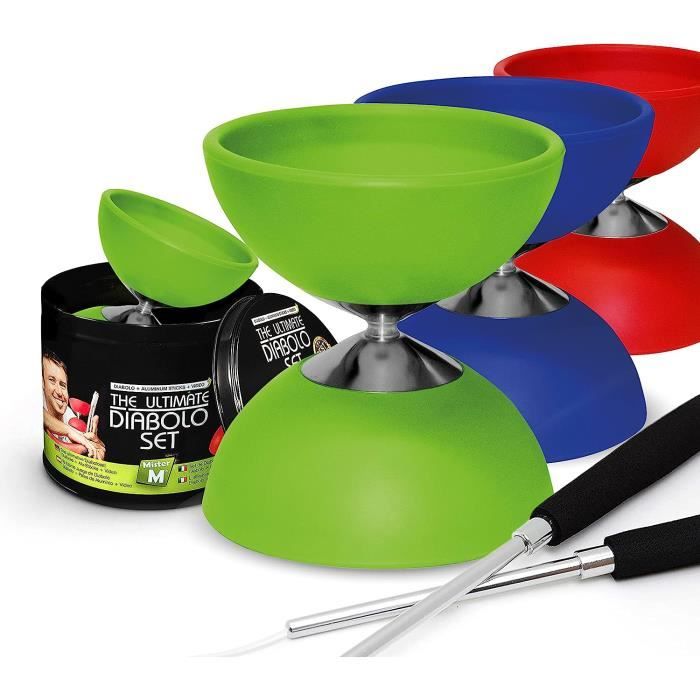 Mister M Diabolo Vert avec axe Fixe Tiges en Alm Pliables Corde de ...