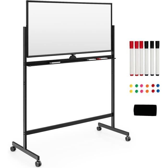 GOPLUS Tableau Blanc Magnétique Rotatif à 360° Hauteur Réglable sur 2 ...