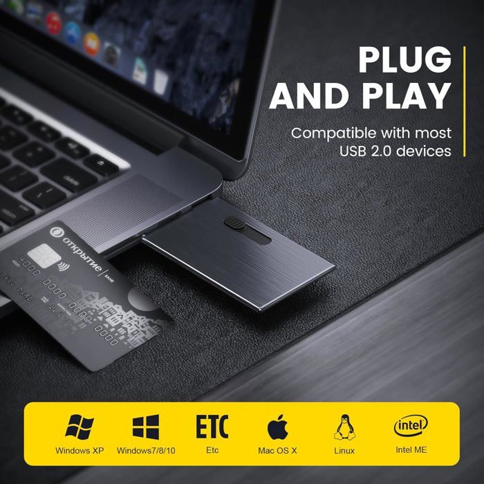 16Go Clé USB Style Carte de Crédit Mémoire Flash Drive Haute Vitesse ...