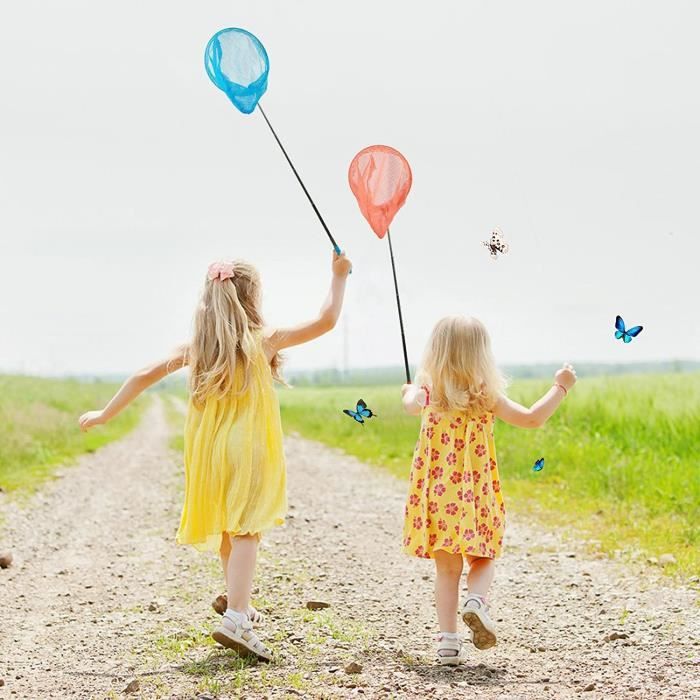 Épuisette Enfant Plage, 4 Pcs Filet à Papillon Epuisette Peche Enfant ...