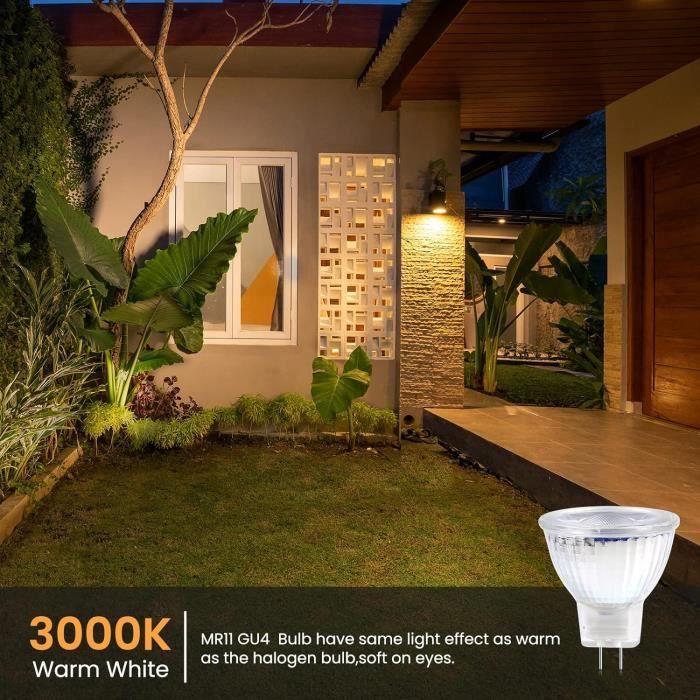5 x 3W MR11 GU4 Ampoule LED Spot, Ampoule LED Blanc Chaud 3000K, Remplacement d'Ampoule ...