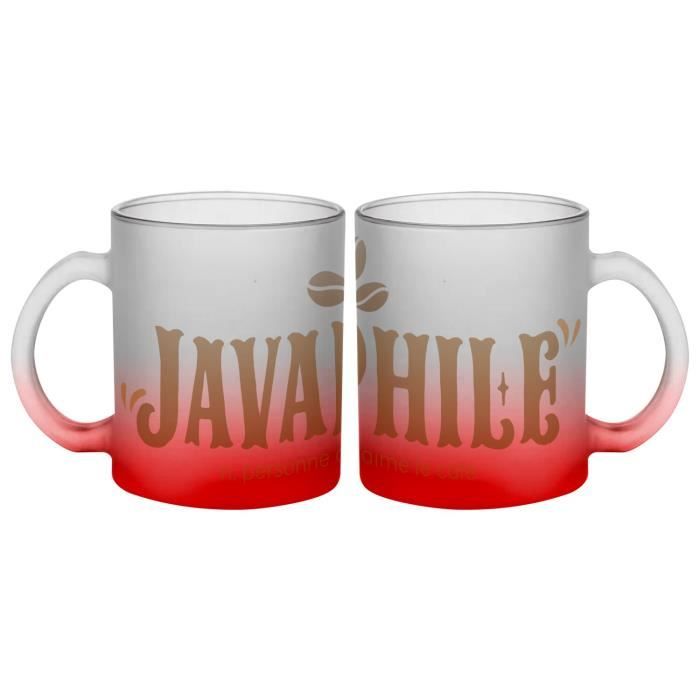 Mug en Verre Rouge - Javaphile Café Culture Bohémien Arabica Robusta ...