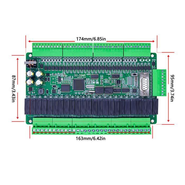Contrleur Programmable Plc Carte De Contrle Industrielle Plc, Dc24V 1A Fx3U-56Mr 32 Entrées 24 ...