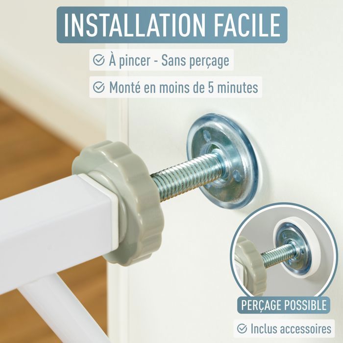 Barrière de sécurité Enfant 140-150 cm - IB STYLE - Sans Perçage, Auto ...