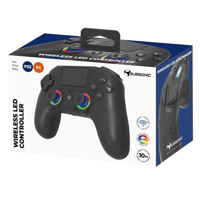 Manette sans-fil - PS5 - SUBSONIC - RGB LED - Noir - Cdiscount Informatique