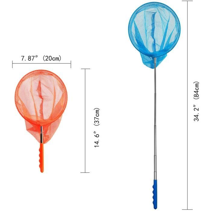 Épuisette Enfant Plage, 4 Pcs Filet à Papillon Epuisette Peche Enfant ...
