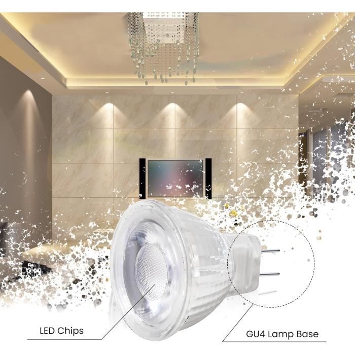 5 x 3W MR11 GU4 Ampoule LED Spot, Ampoule LED Blanc Chaud 3000K, Remplacement d'Ampoule ...