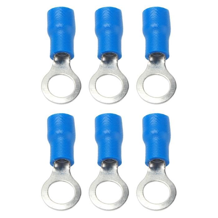 FAN-Cosses à sertir à anneau pré-isolées (RV1.25-5 Bleu)100 Pièces Bornes à Sertir à Anneau ...