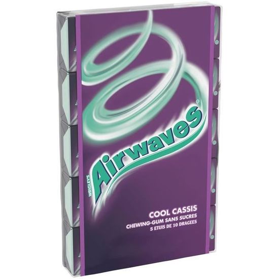 LOT DE 5 - AIRWAVES : Chewing-gum au Cassis 5 x 14 g - Cdiscount Au quotidien