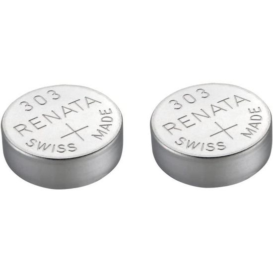 RENATA Lot de 2 Blisters de 1 Pile bouton oxyde argent X303 SR44SW[530 ... RENATA Lot de 2 Blisters de 1 Pile bouton oxyde argent X303 SR44SW[530 ...