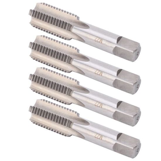 YOSOO Taraud fileté 4 pièces M22 alliage outil acier cannelure droite métrique taraud à main vis ...