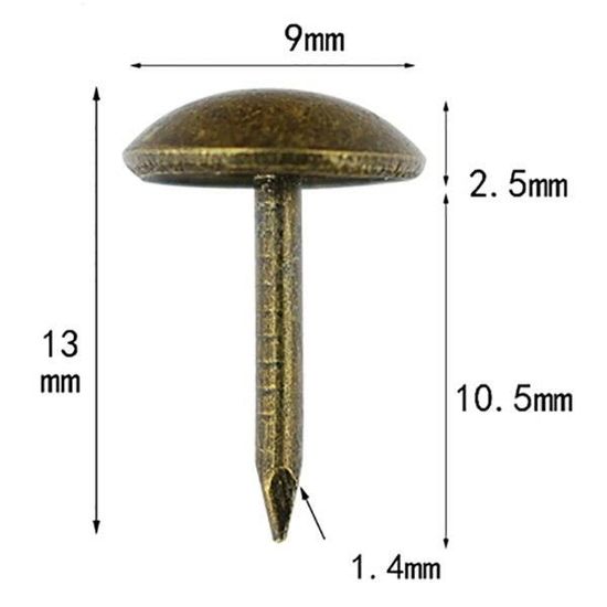 RIVET,9mm--Clous décoratifs de 6mm 25mm | Avec rivets en bronze ...