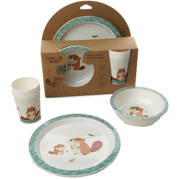 Mon premier coffret repas micro-ondes - THERMOBABY - Castor - Assiette ...