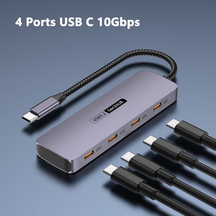 Hub USB C 10Gbps - FEBEST - USB3.2 Gen2 - 4 ports - Interface USB de ...