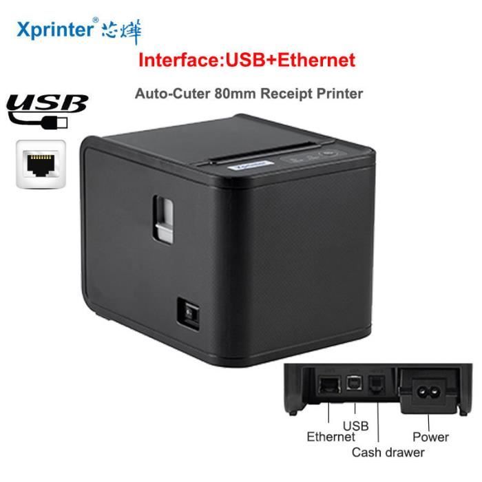 Ethernet USB 80T-Xprinter-Imprimante de cuisine thermique Auto ...