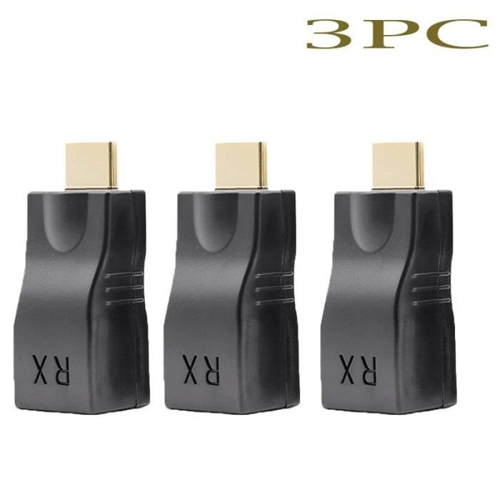 5 pc - Extension HDMI 4K, jusqu'à 30m, câble Ethernet LAN CAT5e - 6 UTP ...