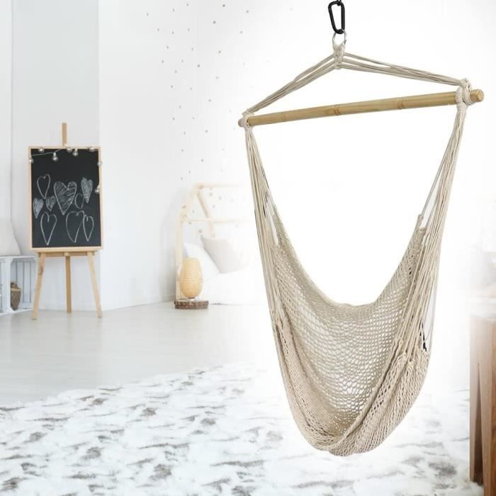 Chaise Hamac Balançoire Hamac En Corde De Coton Filé Doux, Barre D ...